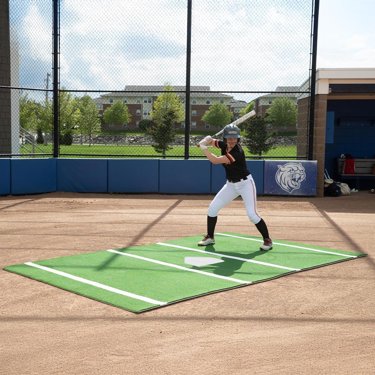 Inlaid Green Softball Batting Mat Pro | On Deck Sports